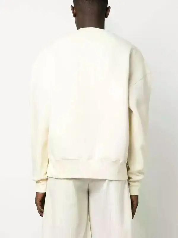 AMI Paris Logo-embroidered Patch Sweatshirt - Neutrals