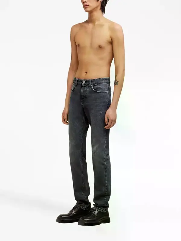 AMI Paris Straight-leg Jeans With Logo Patch