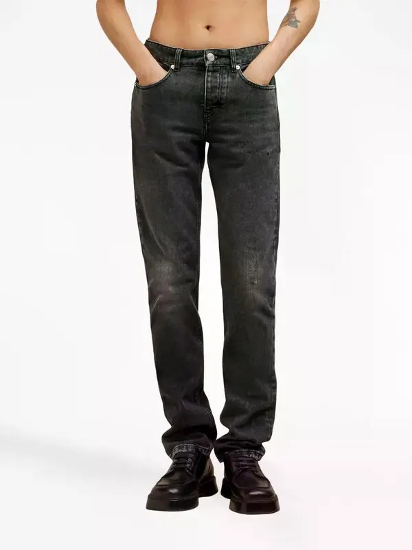 AMI Paris Straight-leg Jeans With Logo Patch