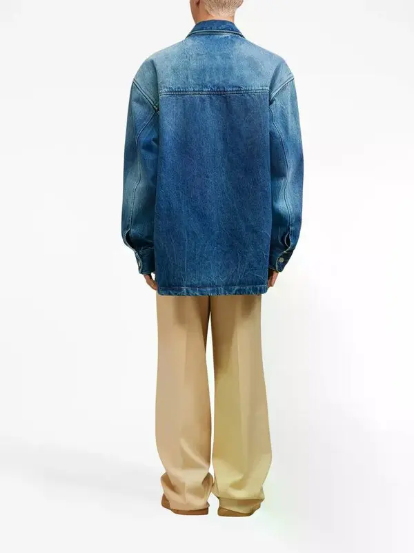 AMI Paris De Coeur-plaque Denim Jacket