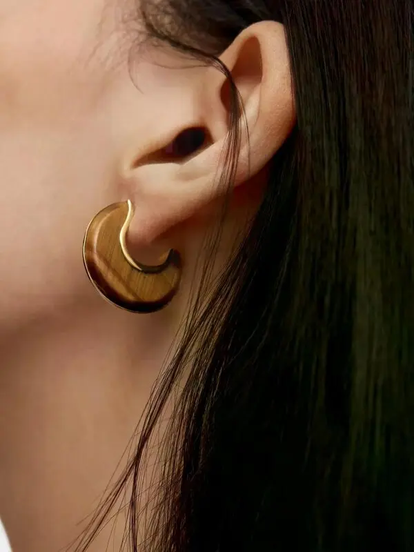 Monica Vinader Kate Young Tiger-eye Vermeil Earrings - Gold