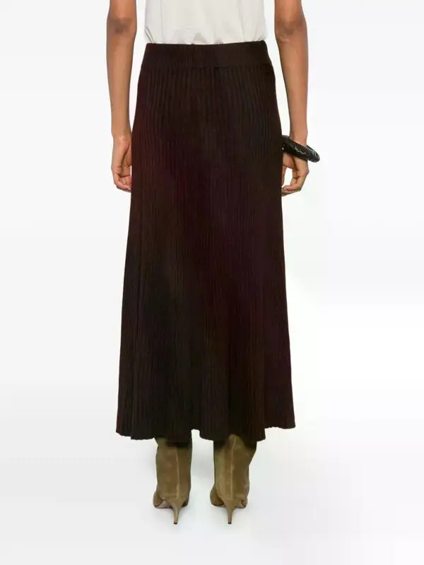 Eric Bompard Ribbed Flared Midi Skirt