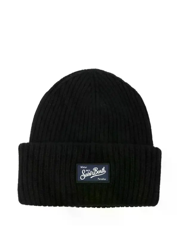MC2 SAINT BARTH Berry Ribbed-knit Beanie - Black
