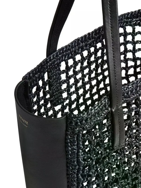 Khaite Small Woven-panel Tote Bag - Black