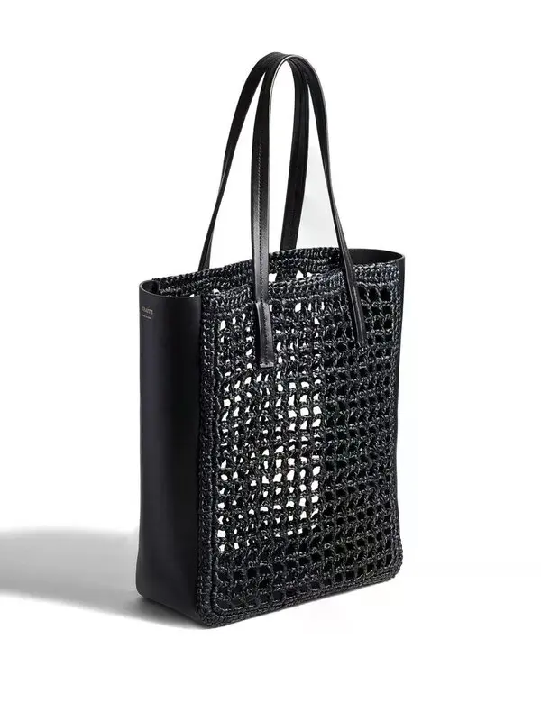 Khaite Small Woven-panel Tote Bag - Black