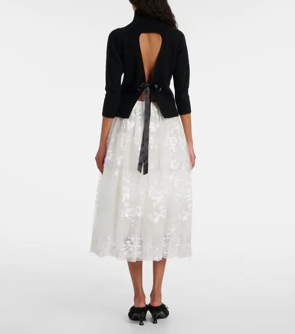 Simone Rocha Embellished Cashmere Turtleneck Sweater