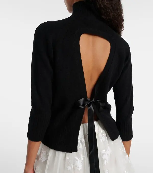 Simone Rocha Embellished Cashmere Turtleneck Sweater