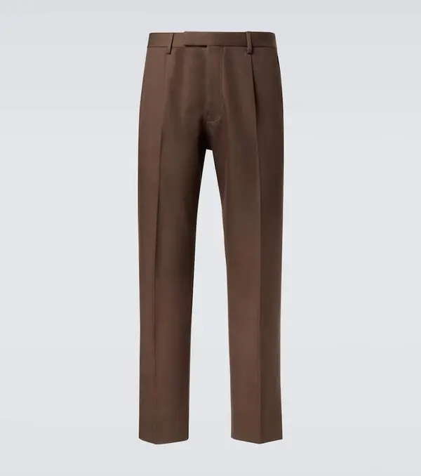 Zegna Cotton And Wool Straight Pants