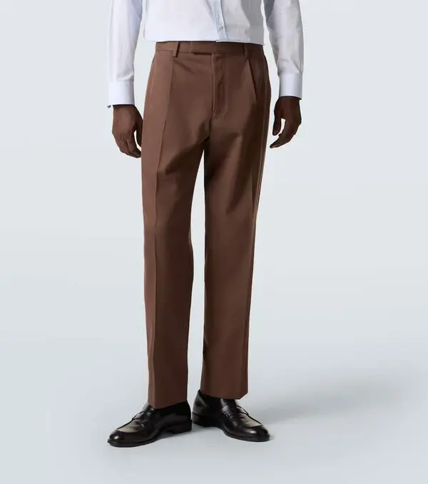 Zegna Cotton And Wool Straight Pants