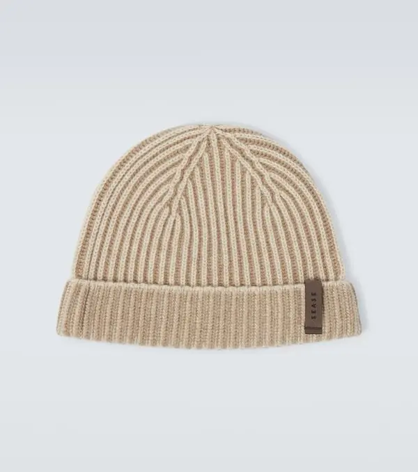 Sease Dinghy Ribbed Cashmere Beanie - Beige