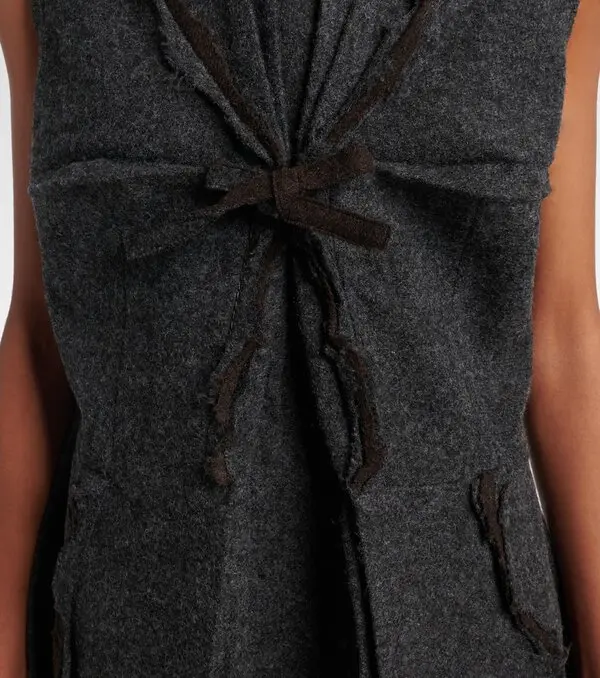 Prada Ruffled Virgin Wool Mini Dress