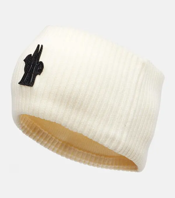 Moncler Logo Virgin Wool Headband - White
