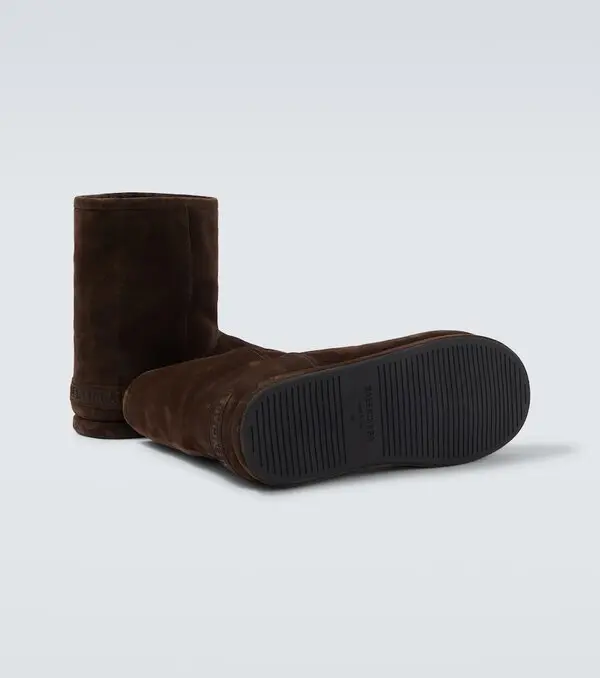 Balenciaga Alaska Soft Suede Ankle Boots - Brown