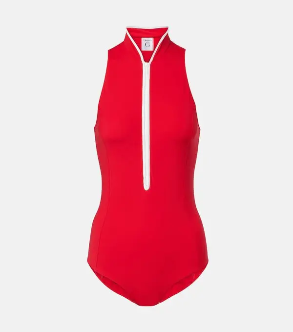 Hunza G Katya Zip-up Swimsuit - Red