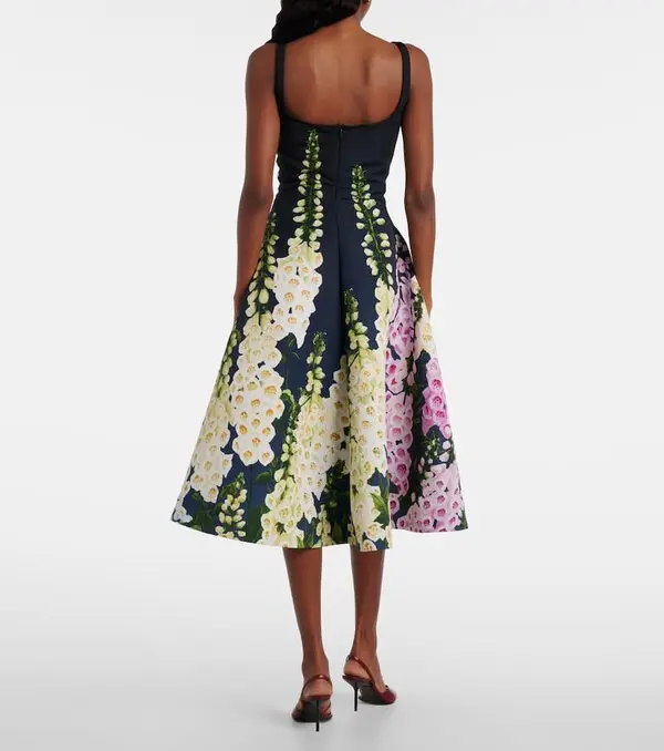 Oscar De La Renta Floral Faille Cocktail Dress - Multicoloured