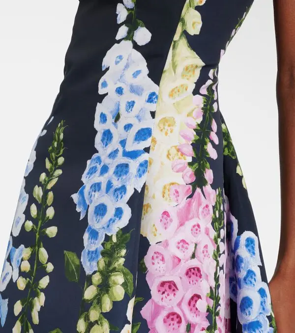 Oscar De La Renta Floral Faille Cocktail Dress - Multicoloured