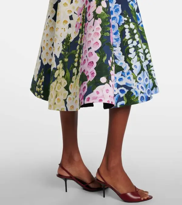 Oscar De La Renta Floral Faille Cocktail Dress - Multicoloured