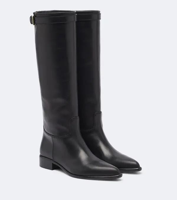 Prada Knee-high Leather Boots - Black