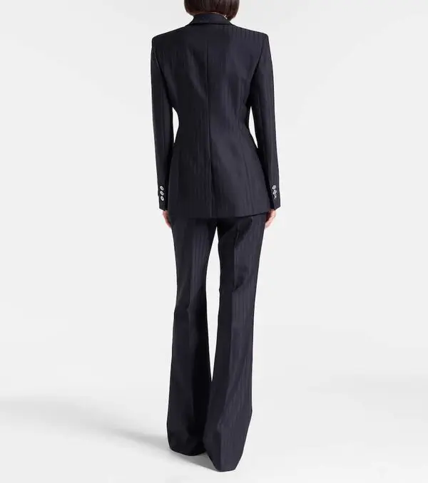 Versace Pinstripe Virgin Wool Blazer