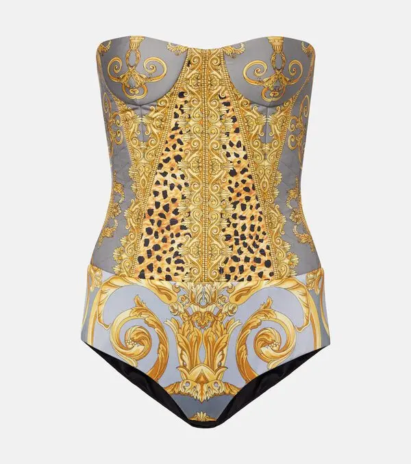 Versace Printed Cotton Corset Bodysuit - Multicoloured