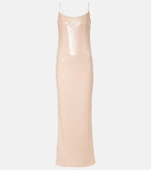 THE NEW ARRIVALS ILKYAZ OZEL Sequined Gown - Neutrals