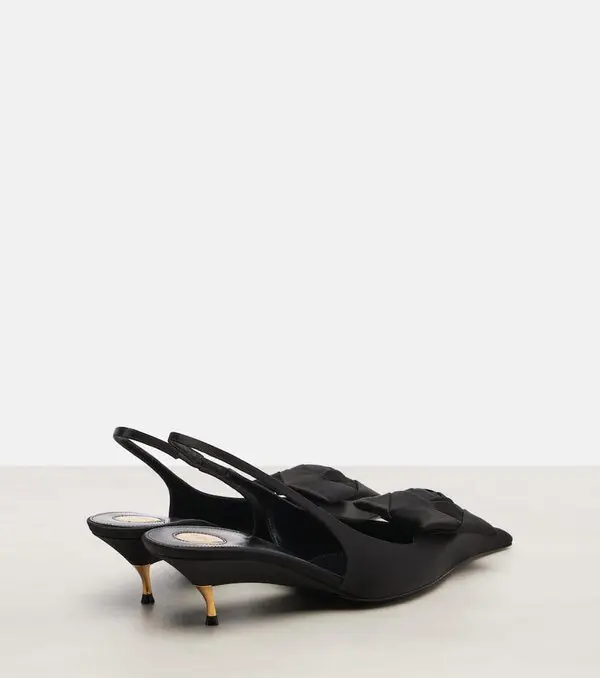 Saint Laurent Dakota 50 Crêpe Satin Slingback Pumps - Black