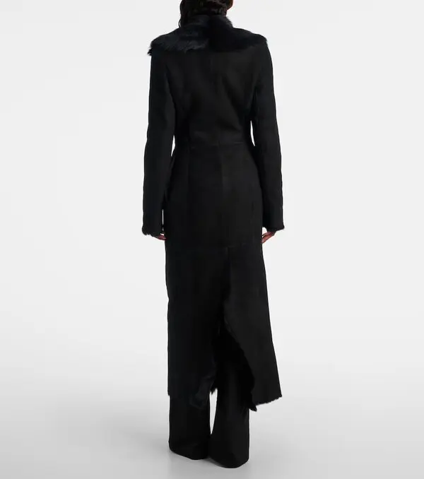 Magda Butrym Shearling-trimmed Suede Coat