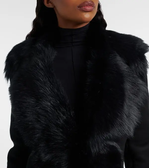 Magda Butrym Shearling-trimmed Suede Coat
