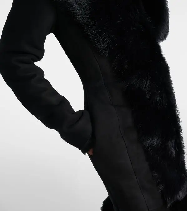 Magda Butrym Shearling-trimmed Suede Coat