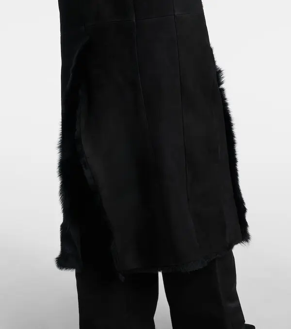 Magda Butrym Shearling-trimmed Suede Coat