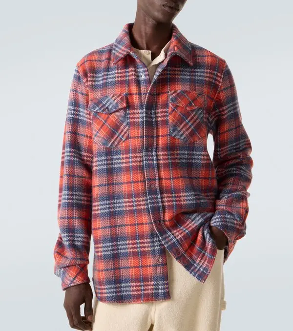 GOD'S TRUE CASHMERE Americana Cashmere Shirt With Amethyst - Red