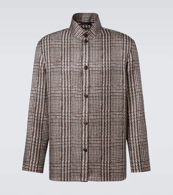 Zegna Prince Of Wales Check Silk Shirt - Multicoloured