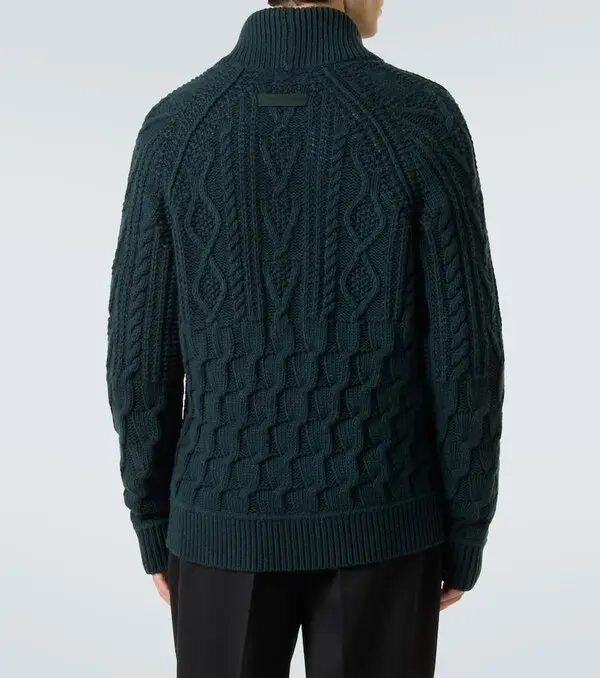 Zegna Cable-knit Cashmere Cardigan