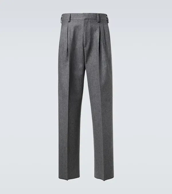 Zegna Wool Straight Leg Pants - Grey