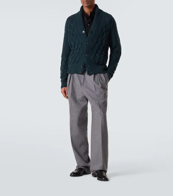 Zegna Wool Straight Leg Pants - Grey