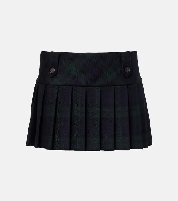 Miu Miu Plaid Virgin Wool Twill Miniskirt - Multicoloured