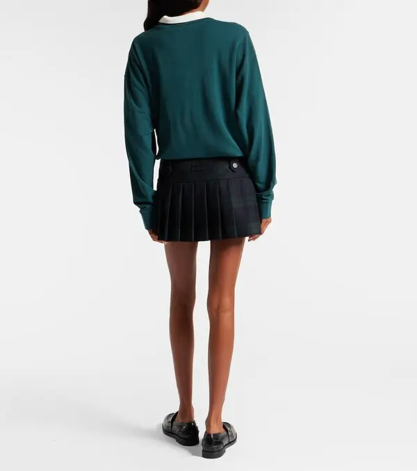 Miu Miu Plaid Virgin Wool Twill Miniskirt - Multicoloured
