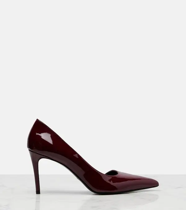 Khaite Jett D'orsay 85 Patent Leather Pumps - Burgundy