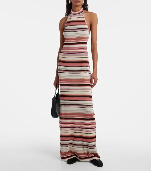 Missoni Striped Halterneck Maxi Dress - Multicoloured