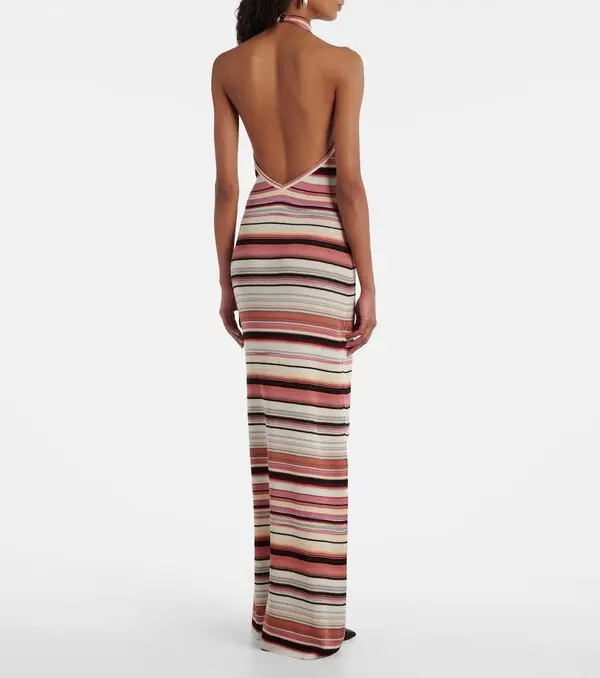 Missoni Striped Halterneck Maxi Dress - Multicoloured