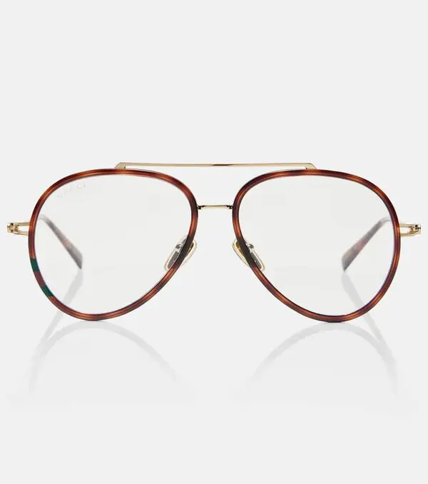 Gucci Gg Aviator Glasses - Brown