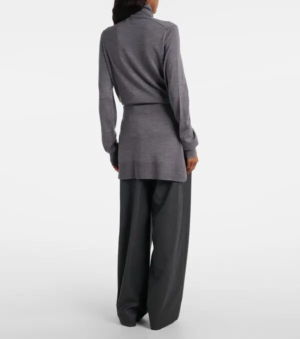 TOTEME Turtleneck Wool And Silk Sweater - Grey