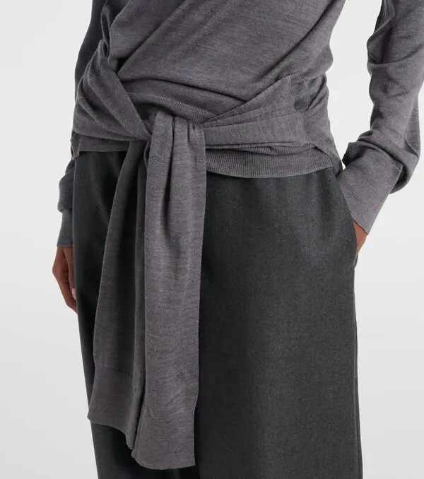 TOTEME Turtleneck Wool And Silk Sweater - Grey