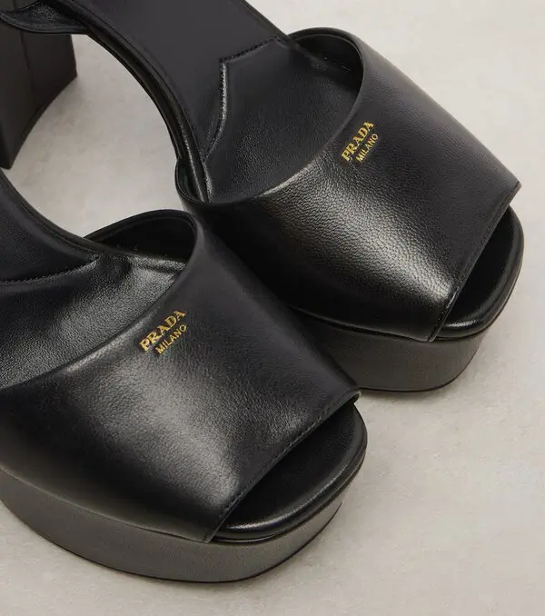 Prada Leather Platform Sandals