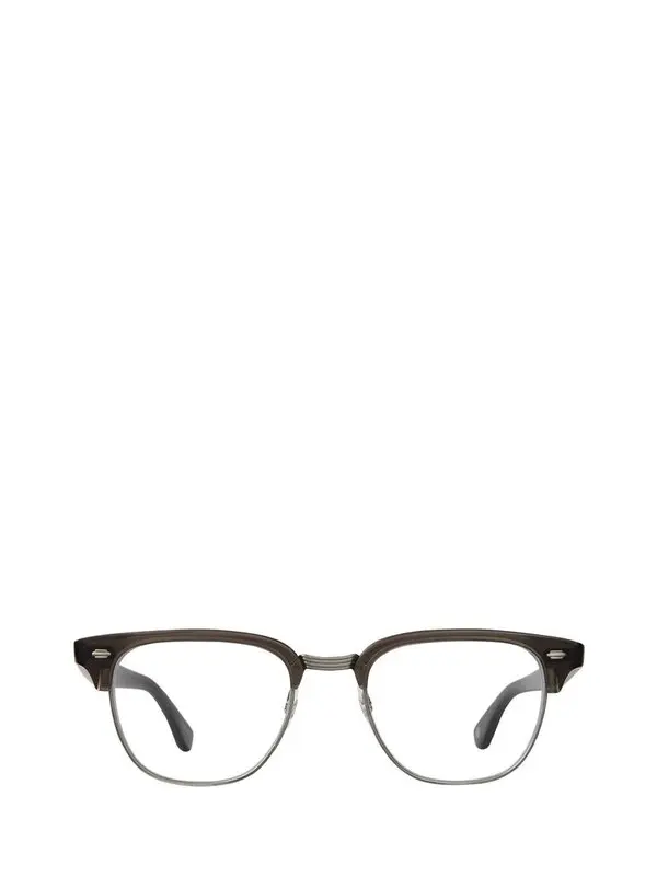 Garrett Leight Elkgrove Eyeglasses - Black Glass-brushed Silver