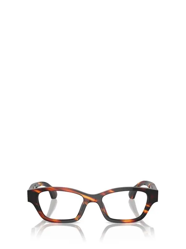 ALAIN MIKLI Square Frame Eyeglasses - Striped Havana Brown Yellow