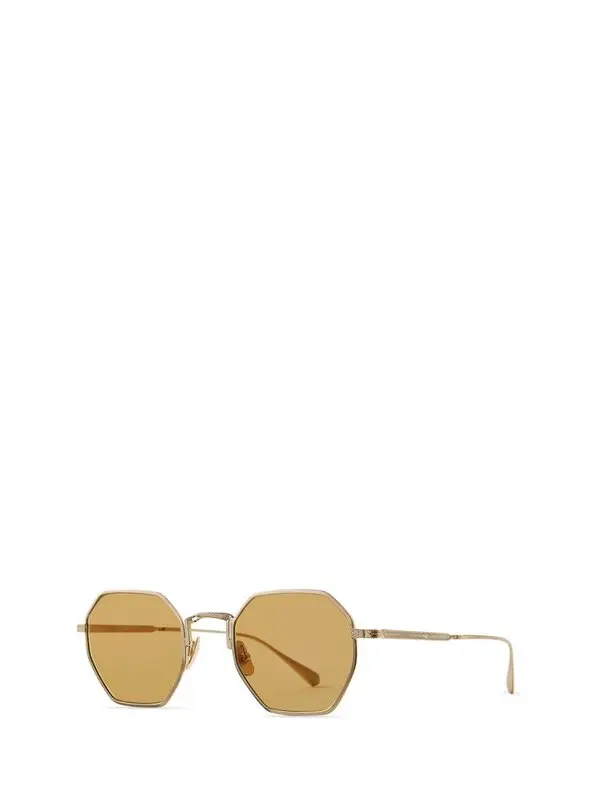 MR. LEIGHT Octagon Sunglasses - Brushed White Gold/semi-flat Tuscan Gold