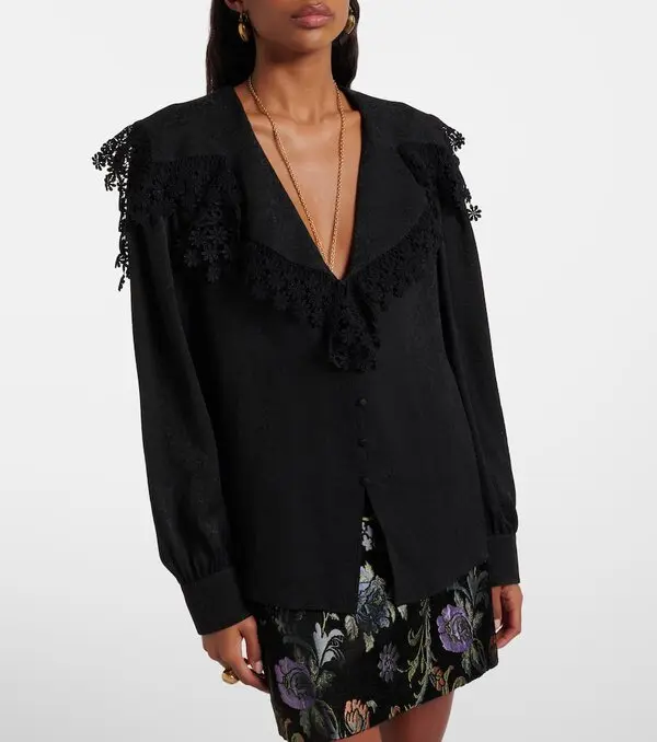 Chloé Embroidered Silk Blouse