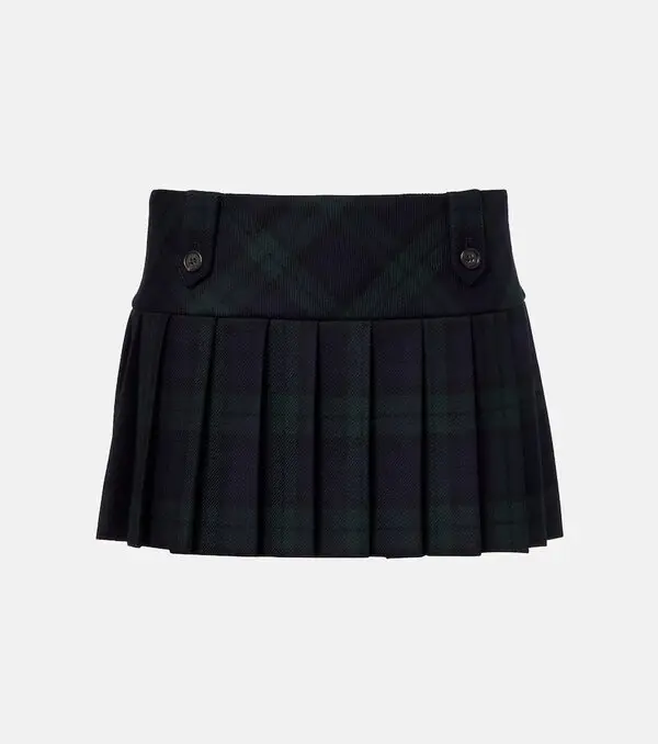 Miu Miu Plaid Virgin Wool Twill Miniskirt - Multicoloured