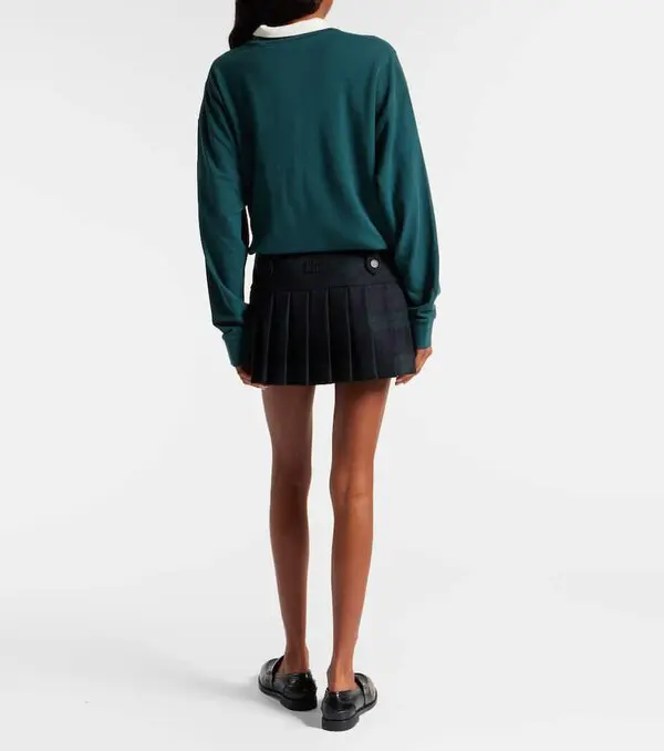 Miu Miu Plaid Virgin Wool Twill Miniskirt - Multicoloured